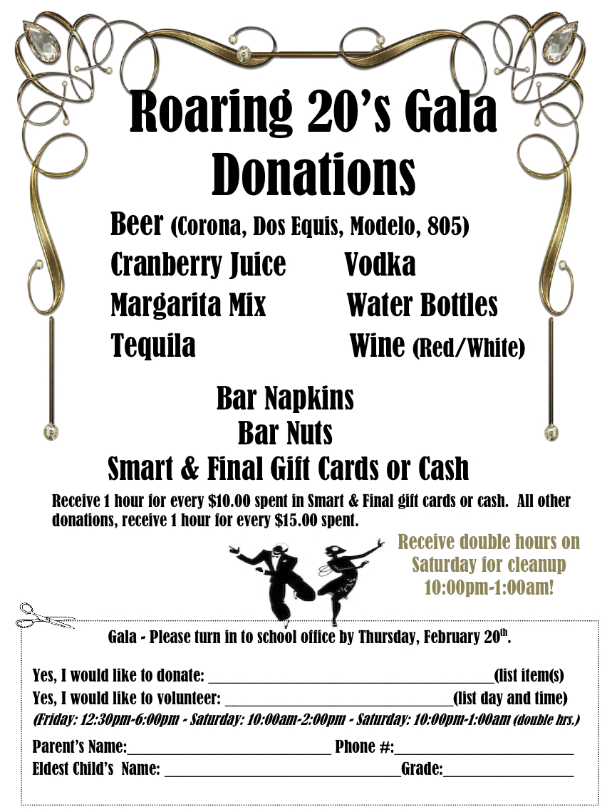 Updated Gala Donations Information Double Service Hours Available | St ...