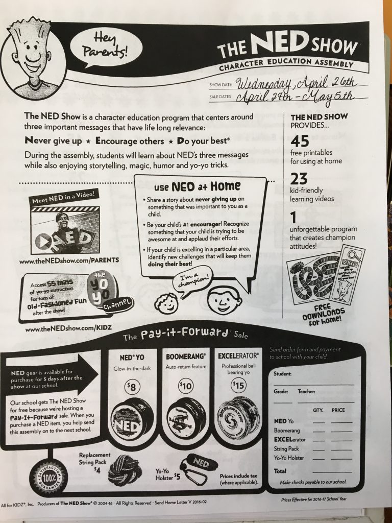 Ned Show Today April 26th | St. Ignatius Catholic School